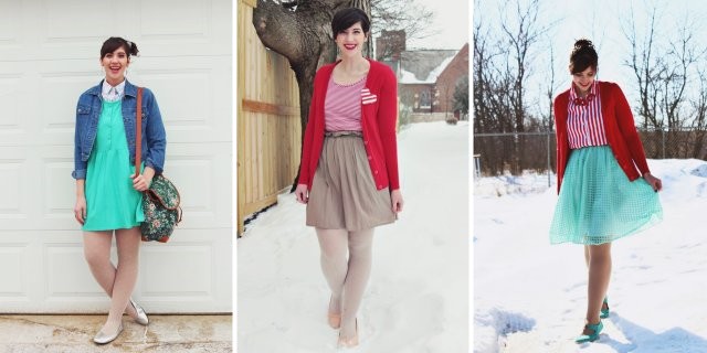 How To Wear Colored Tights Outfit Inspiration | The Outfit Repeater