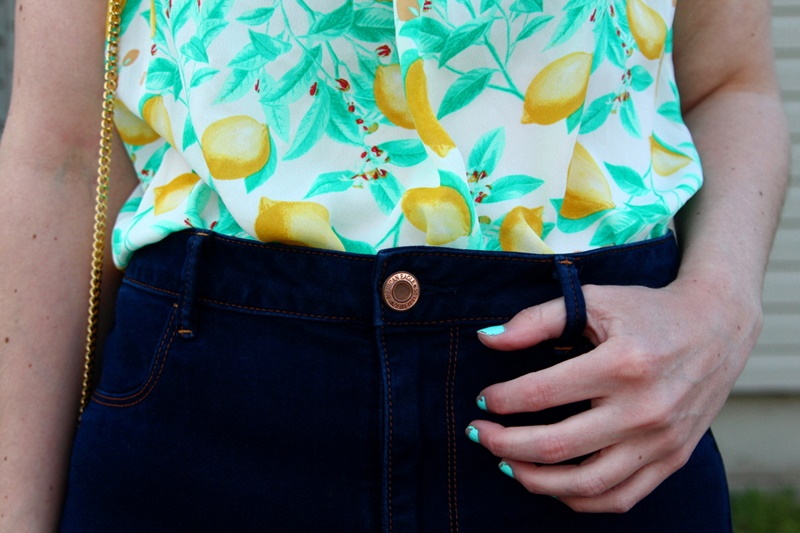 Looking Sweet In A Lemon Printed Blouse - The Outfit Repeater